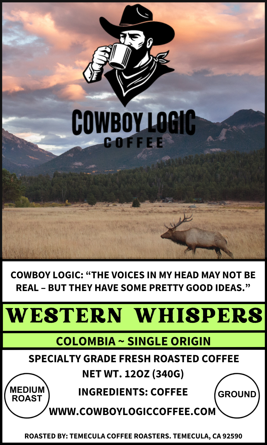Medium Roast Coffee Available in Ground and Whole Bean – Cowboy Logic ...