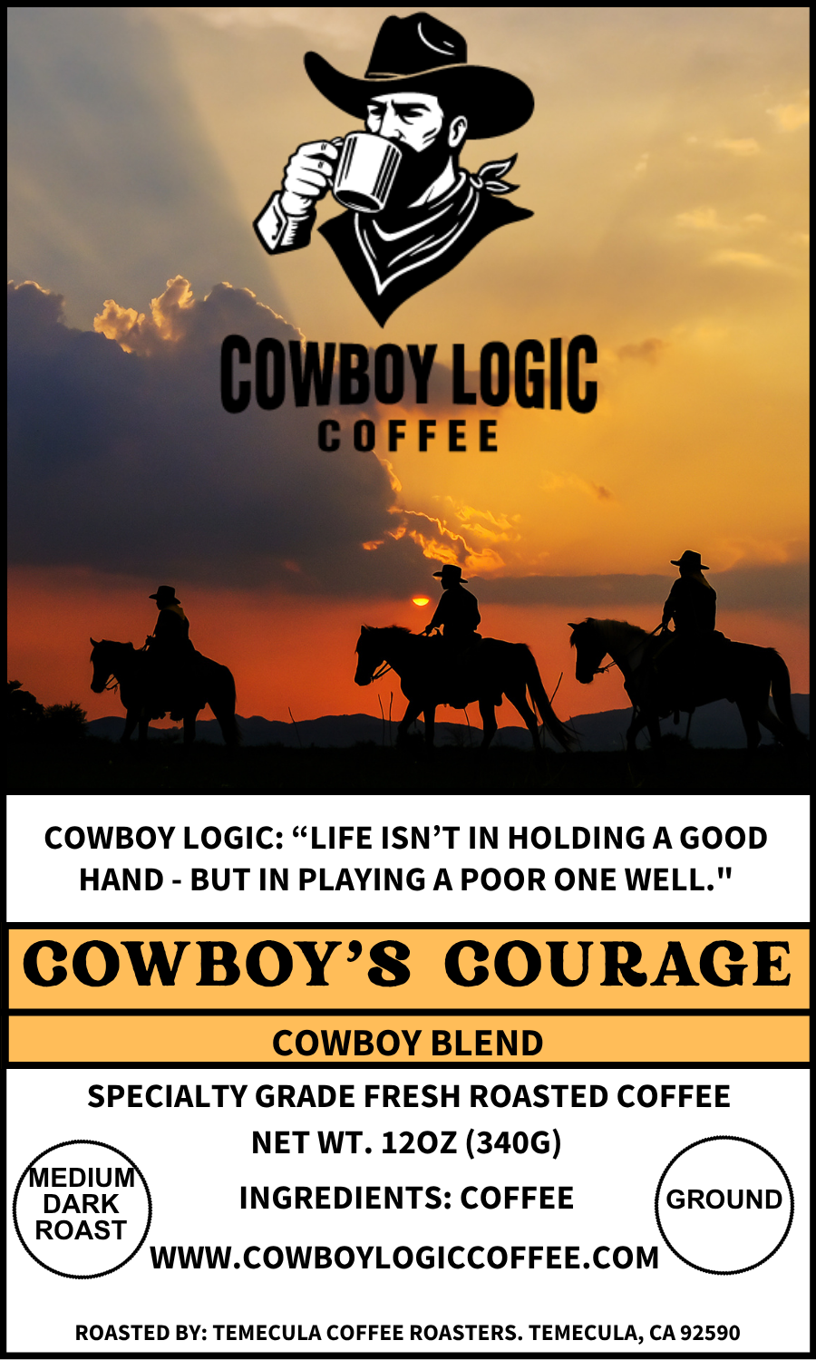 Cowboy's Courage - Cowboy Blend – Cowboy Logic Coffee