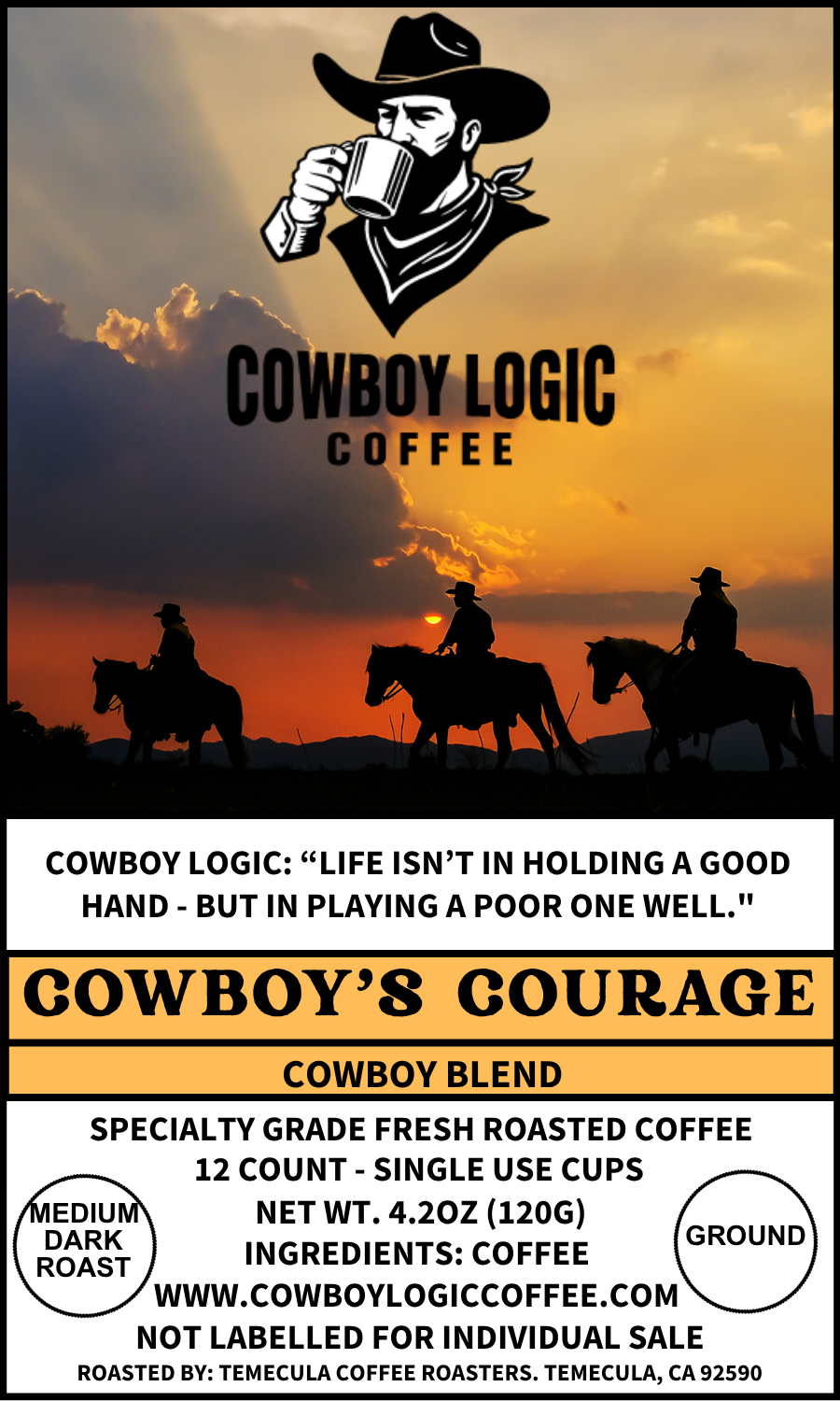 Cowboy's Courage - Cowboy Blend – Cowboy Logic Coffee